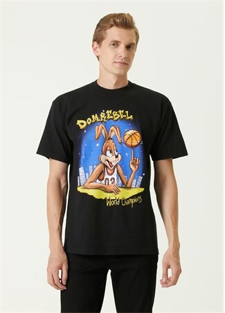 Domrebel Erkek MVP Siyah Figür Baskılı T-shirt XS EU