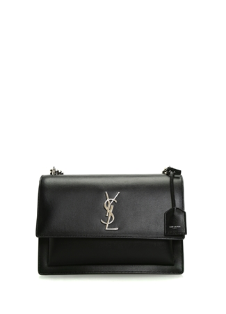 Kadın Sunset Large Siyah Logolu Deri Omuz Çantası EU