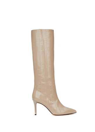 Beymen Collection Kadın Taş Krokodil Dokulu Deri Çizme Gri 37