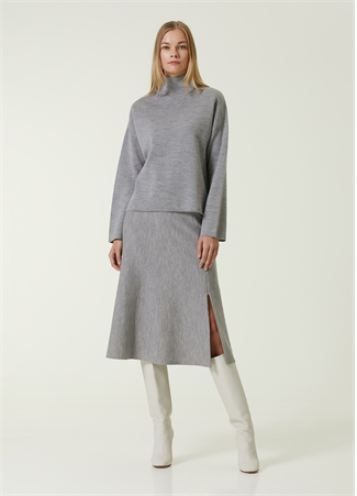 Beymen Collection Kadın Gri Evaze Kesim Triko Etek S Beymen Collection Kadın Gri Evaze Kesim Triko Etek S