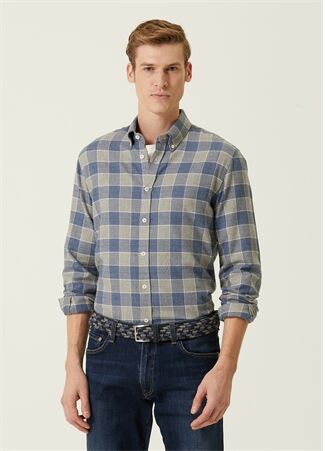 Beymen Collection Erkek Comfort Fit Mavi Kareli Gömlek L EU Beymen Collection Erkek Comfort Fit Mavi Kareli Gömlek L EU