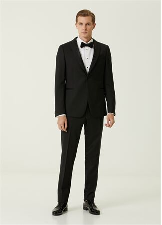 Palzileri Lab Erkek Siyah Sim Dokulu Yün Takım Elbise 50 IT