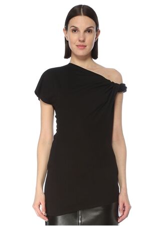 Alexander McQueen Kadın Siyah Tek Omuzlu Bluz 42 IT