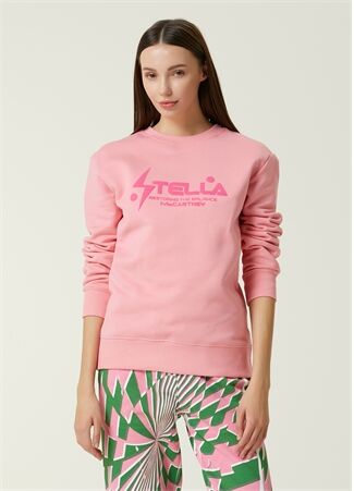 Stella McCartney Kadın Tom Tosseyn Pembe Bisiklet Yaka Sweatshirt S EU
