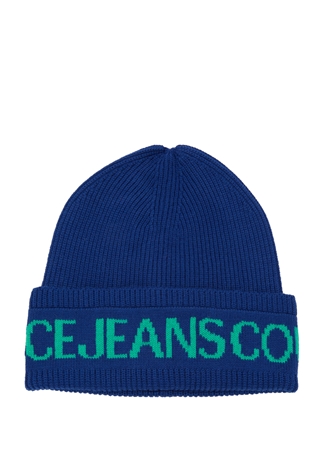 Versace Jeans Couture Erkek Mavi Logolu Yün Bere EU Versace Jeans Couture Erkek Mavi Logolu Yün Bere EU
