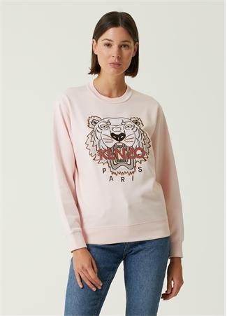 Kenzo Kadın Pembe Kaplan Detaylı Sweatshirt M EU