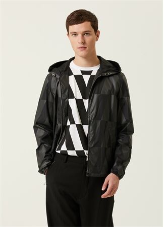 Valentino Erkek Siyah Beyaz Logo Desenli T-shirt S EU