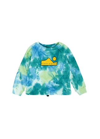 Fifty Pieces Çocuk Mavi Batik Desenli Sweatshirt 8-9 Yaş EU