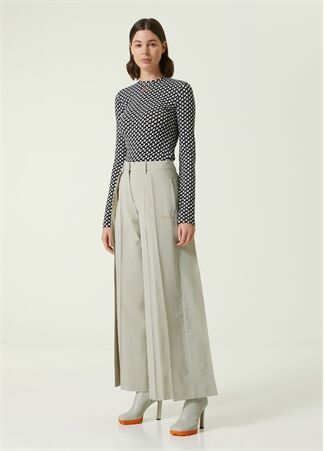 Off-White Kadın Bej Pilili Pantolon 38 IT