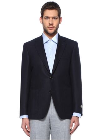Canali Erkek Lacivert Kelebek Yaka Yün Ceket 54 IT Canali Erkek Lacivert Kelebek Yaka Yün Ceket 54 IT