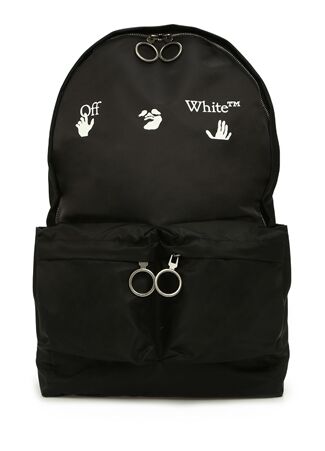 Off-White Erkek Siyah Logolu Sırt Çantası EU