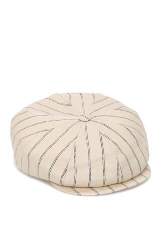 Brunello Cucinelli Erkek Bej Çizgili Şapka L EU