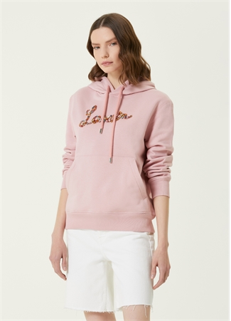 Lanvin Kadın Pembe Kapüşonlu Taşlı Logolu Sweatshirt Xs Eu Lanvin Kadın Pembe Kapüşonlu Taşlı Logolu Sweatshirt Xs Eu