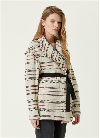 Etoile Isabel Marant Kadın Josialo Ekru Beli Kuşaklı Ceket Bej 36 FR