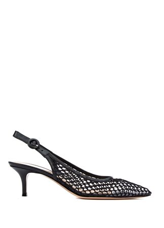 Gianvito Rossi Kadın Siyah Örgü Dokulu Topuklu Ayakkabı 38 EU