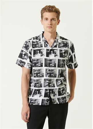 Wasted Erkek Criminal Siyah Beyaz Desenli Gömlek S EU