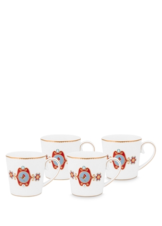 Pip Studio Love Bird Beyaz 4lü Porselen Kupa Seti