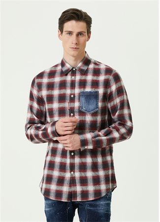 Dsquared2 Erkek Kırmızı Ekoseli Keten Gömlek 48 It Dsquared2 Erkek Kırmızı Ekoseli Keten Gömlek 48 It