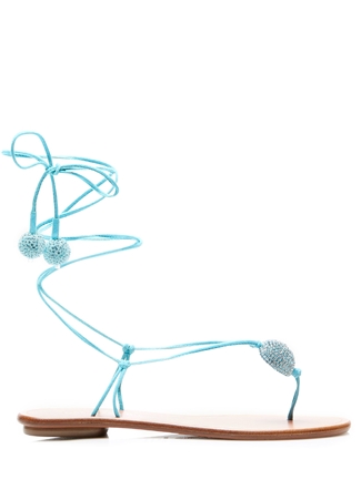 Aquazzura Kadın Jackie Mavi Deri Sandalet 36 EU Aquazzura Kadın Jackie Mavi Deri Sandalet 36 EU