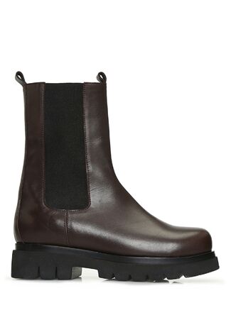 Beymen Collection Kadın Kahverengi Elastik Panelli Deri Bot 36