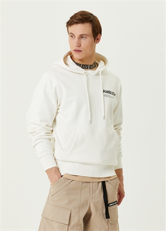 Ambush Erkek Beyaz Kapüşonlu Logolu Sweatshirt S Eu Ambush Erkek Beyaz Kapüşonlu Logolu Sweatshirt S Eu