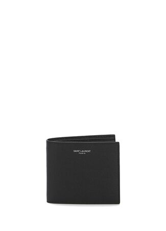 Erkek Siyah Logo Detaylı Deri Cüzdan EU