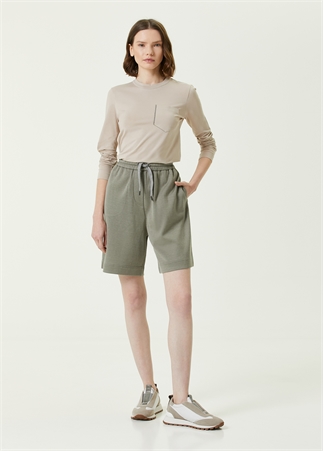 Brunello Cucinelli Kadın Haki Beli Kordonlu Mini Şort XS EU Brunello Cucinelli Kadın Haki Beli Kordonlu Mini Şort XS EU