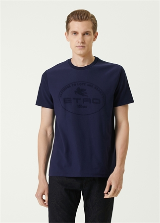 Etro Erkek Lacivert Kabartmalı Logolu T-shirt S EU Etro Erkek Lacivert Kabartmalı Logolu T-shirt S EU