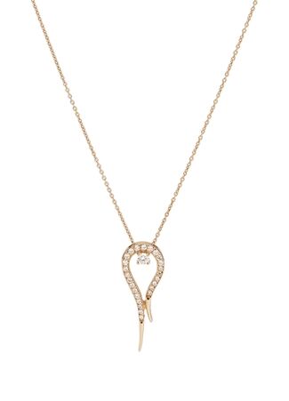 Collection Kadın Pırlanta Detaylı Altın Rengi Kolye EU