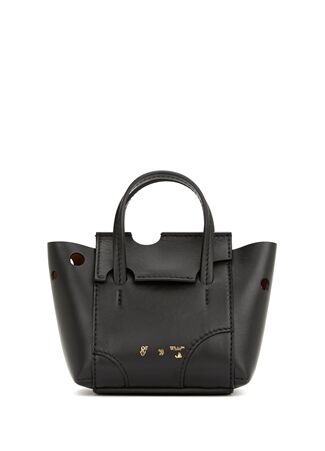 Off-White Kadın Siyah Deri Omuz Çantası EU