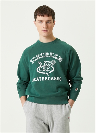 Icecream Erkek Yeşil Logolu Sweatshirt S EU Icecream Erkek Yeşil Logolu Sweatshirt S EU