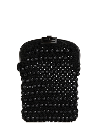 Fendi Kadın Baguette Siyah Boncuk İşlemeli Omuz Çantası EU