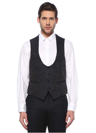 Cerimonia Erkek Lacivert Desenli Yelek Mavi 46 IT