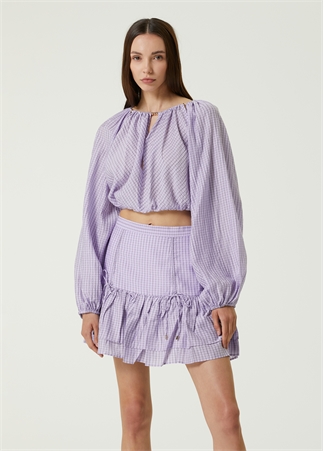 Significant Other Kadın Florence Lila Balon Kol Crop Bluz Mor 2 US Significant Other Kadın Florence Lila Balon Kol Crop Bluz Mor 2 US