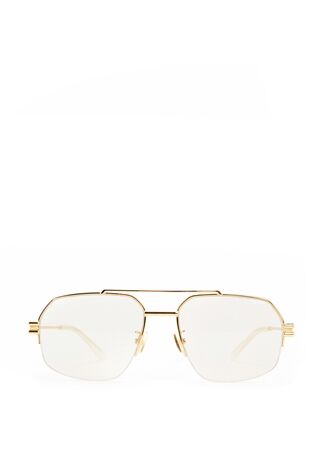Bottega Veneta Kadın Gold Köprü Detaylı Güneş Gözlüğü Altın Rengi EU