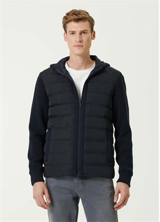 Beymen Collection Erkek Lacivert Kapüşonlu Kapitoneli Triko Mont S IT Beymen Collection Erkek Lacivert Kapüşonlu Kapitoneli Triko Mont S IT