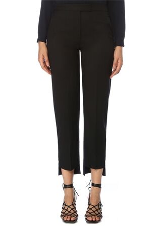 Stella McCartney Kadın Siyah Paça Detaylı Yün Pantolon 42 IT