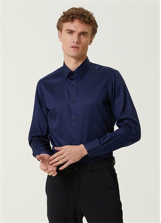 Beymen Club Erkek Mekanik Strech Slim Fit Non-iron Lacivert Gömlek S Beymen Club Erkek Mekanik Strech Slim Fit Non-iron Lacivert Gömlek S