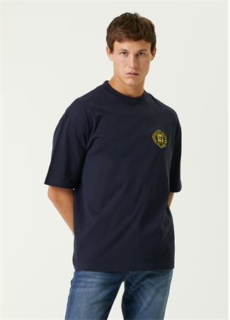 Balenciaga Erkek Lacivert Bisiklet Yaka Logolu T-shirt S EU Balenciaga Erkek Lacivert Bisiklet Yaka Logolu T-shirt S EU