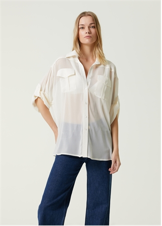 Beymen Collection Kadın Beyaz Kısa Kol Şifon Gömlek 42 Beymen Collection Kadın Beyaz Kısa Kol Şifon Gömlek 42