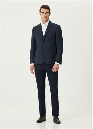 Palzileri Lab Erkek Lacivert Pötikare Desenli Yün Takım Elbise 50 IT