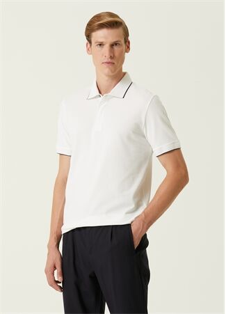 Beymen Collection Erkek Beyaz Polo Yaka Fermuarlı T-shirt S EU