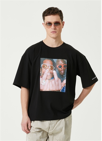 Ma Primi Giovani Erkek Siyah Figür Detaylı Oversized T-shirt XS EU Ma Primi Giovani Erkek Siyah Figür Detaylı Oversized T-shirt XS EU