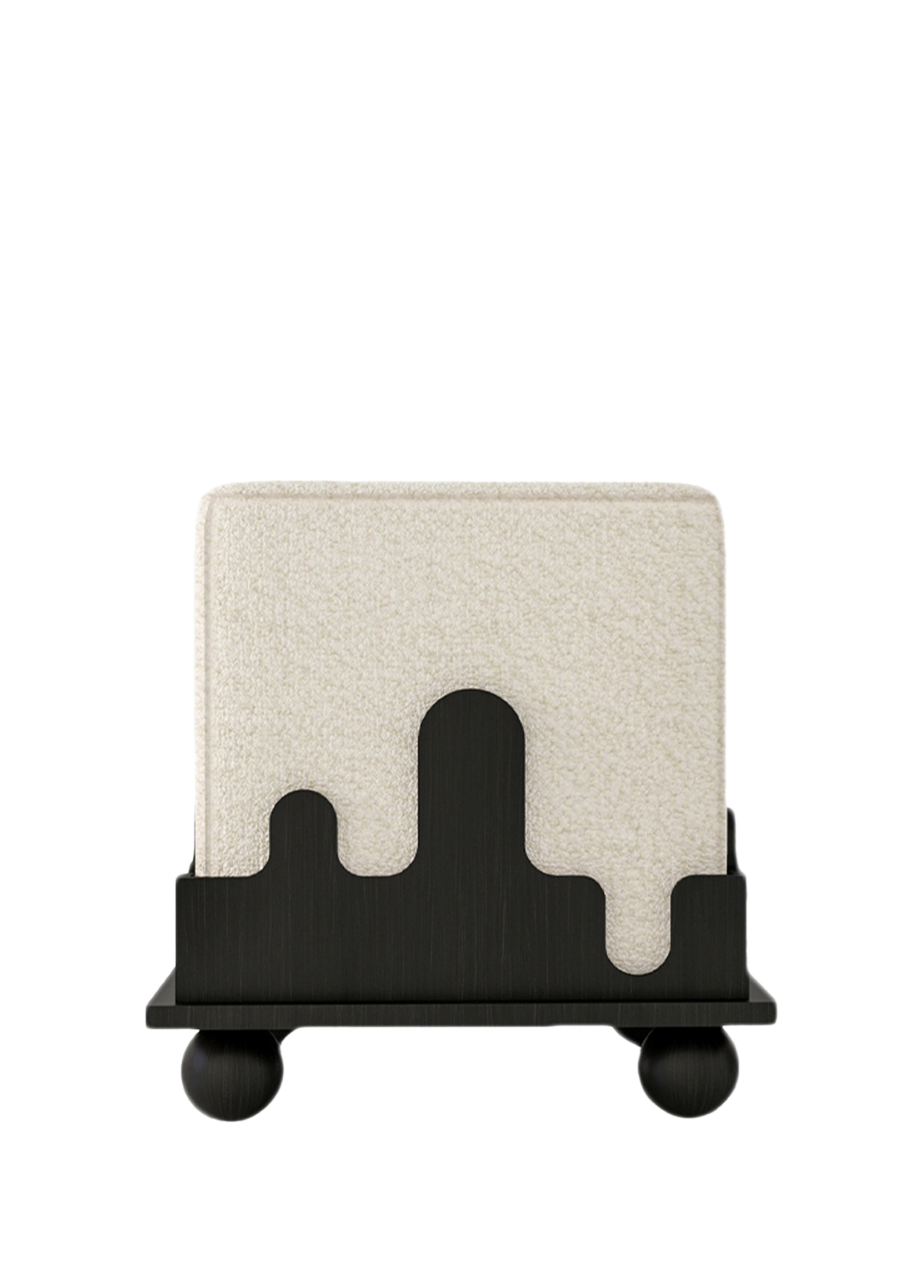 Deekobjects - Puffy Ayaklı Küp Puf - Siyah