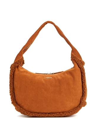 Divarese Kadın Taba Logolu Süet Omuz Çantası Turuncu EU Divarese Kadın Taba Logolu Süet Omuz Çantası Turuncu EU