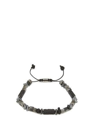 Network Erkek Gri Boncuklu Bileklik EU