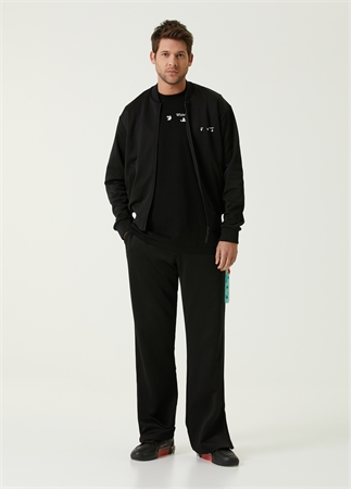 Off-White Erkek Siyah Paçaları Fermuarlı Logolu Pantolon S EU Off-White Erkek Siyah Paçaları Fermuarlı Logolu Pantolon S EU