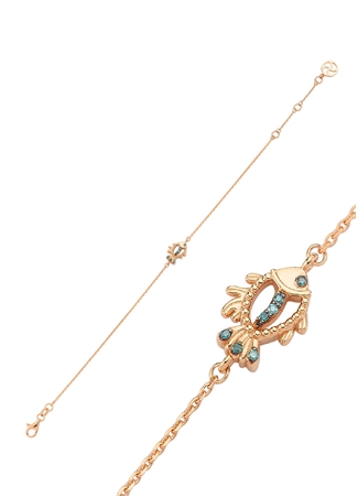 Bee Goddess Kadın Rose Gold Balık Formlu Altın Rengi Bileklik Pembe EU Bee Goddess Kadın Rose Gold Balık Formlu Altın Rengi Bileklik Pembe EU