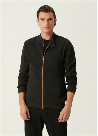 Network Erkek Slim Fit Antrasit Hakim Yaka Hırka Gri S EU Network Erkek Slim Fit Antrasit Hakim Yaka Hırka Gri S EU