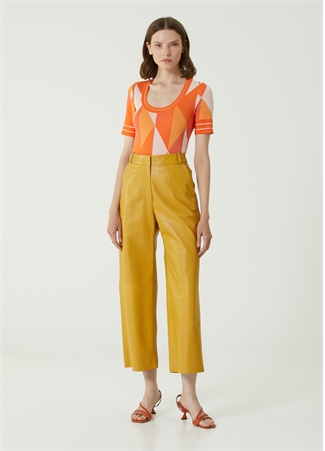 Dodo Bar Or Kadın Turuncu Geometrik Desenli Triko 40 IT Dodo Bar Or Kadın Turuncu Geometrik Desenli Triko 40 IT